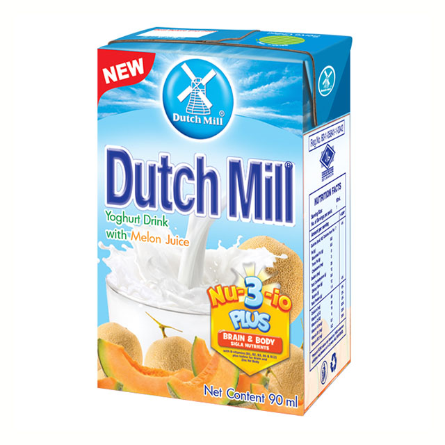Dutch Mill, Yoghurt Drink 90 ml 4 pcs (Blueberry, Melon, Mixed Fruit ...